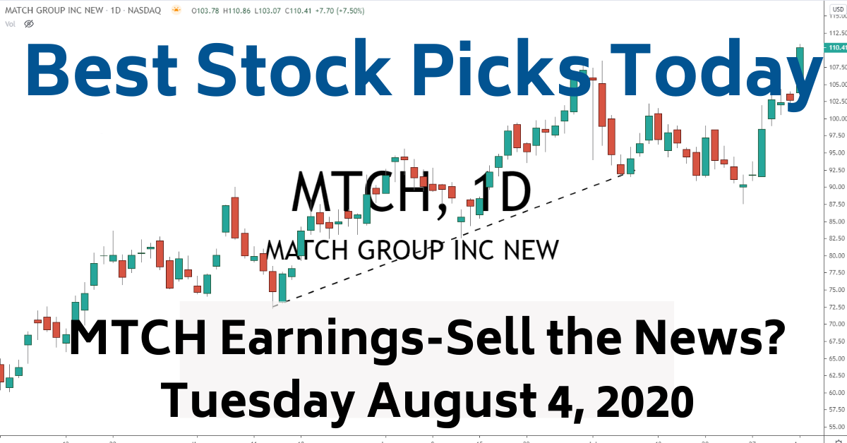 MTCH Earnings News Best Stock Picks Today 8-4-20